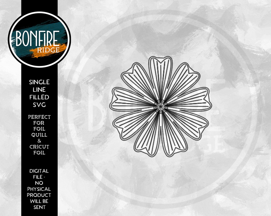 Foil Quill Filled SVG Single Line Flower Flower Graphic 3D - Etsy