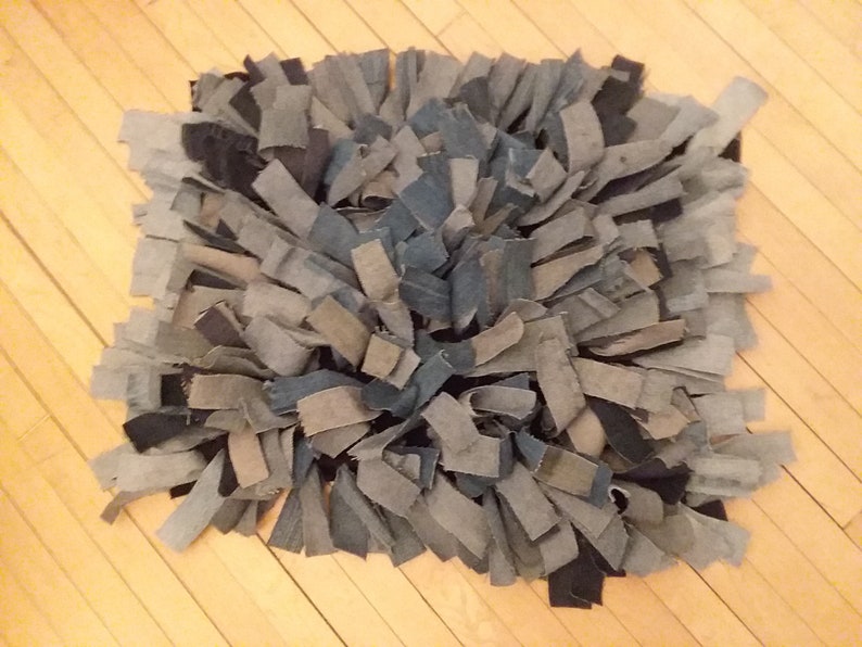Upcycled Denim Shag Rug - Etsy