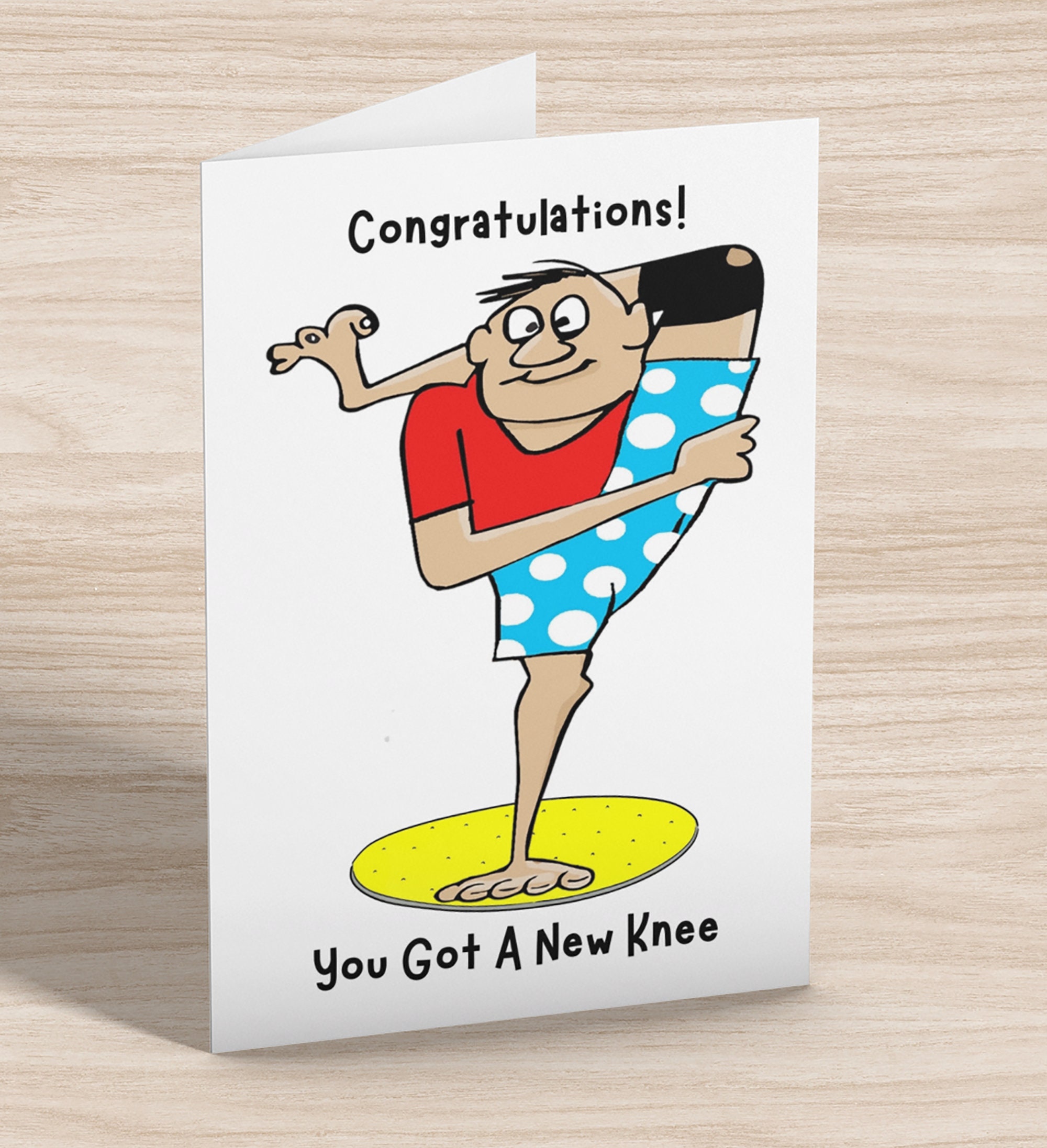 New Knee Joint Funny Greeting Card 5 X 7 Original Cartoon Artwork ...