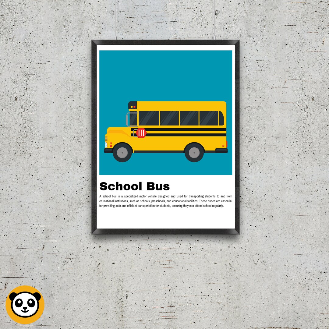 School Bus Wall Art - Etsy