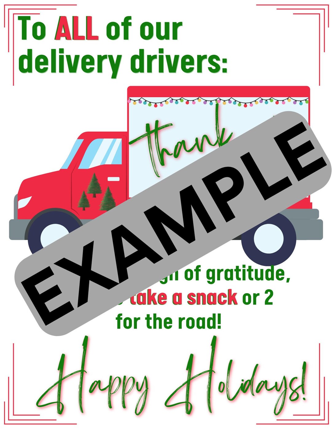 Delivery Driver Thank You Sign - Etsy