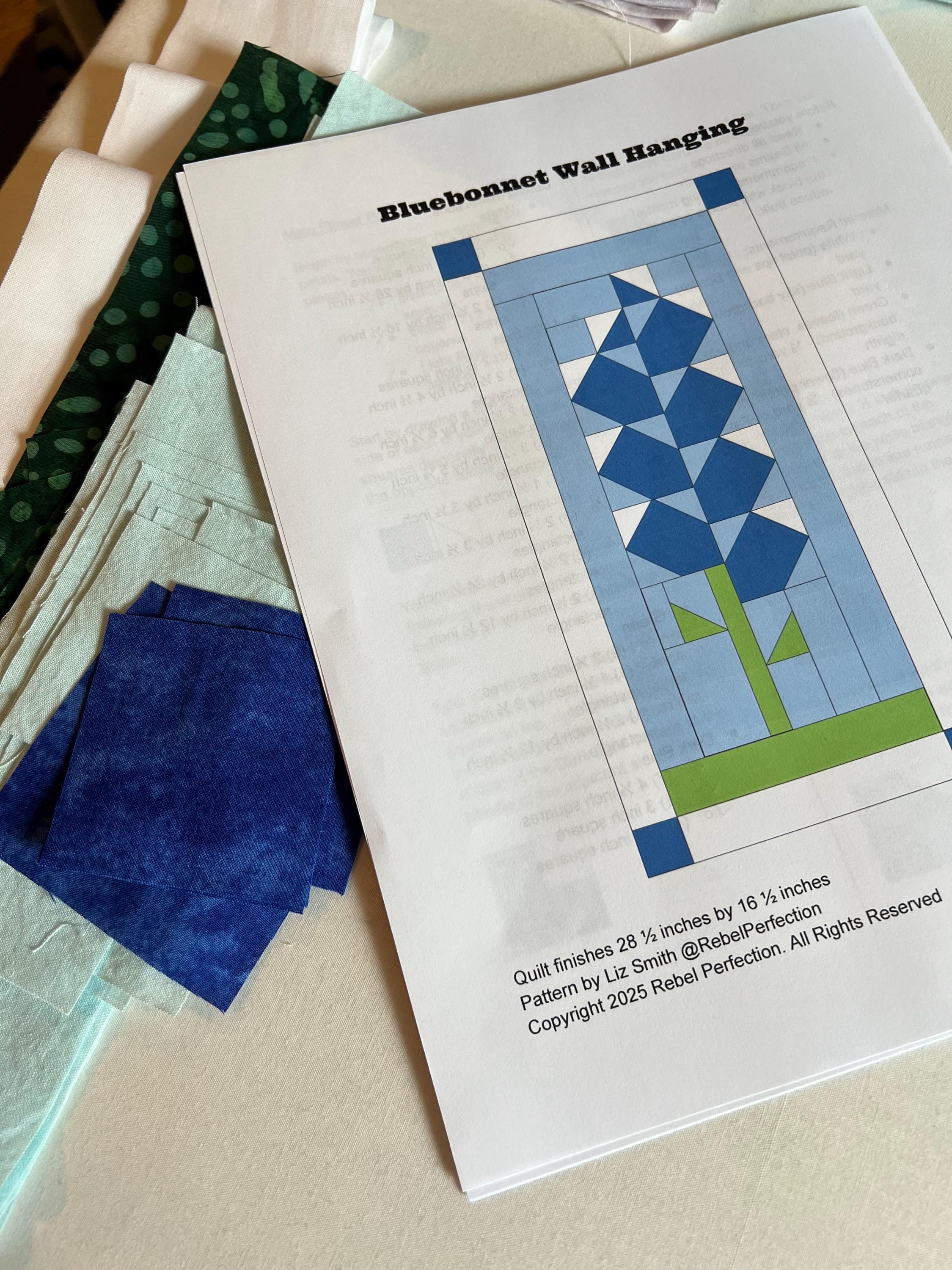 Texas Bluebonnet Block / Wall Hanging Quilt PDF Pattern - Bluebonnet ...