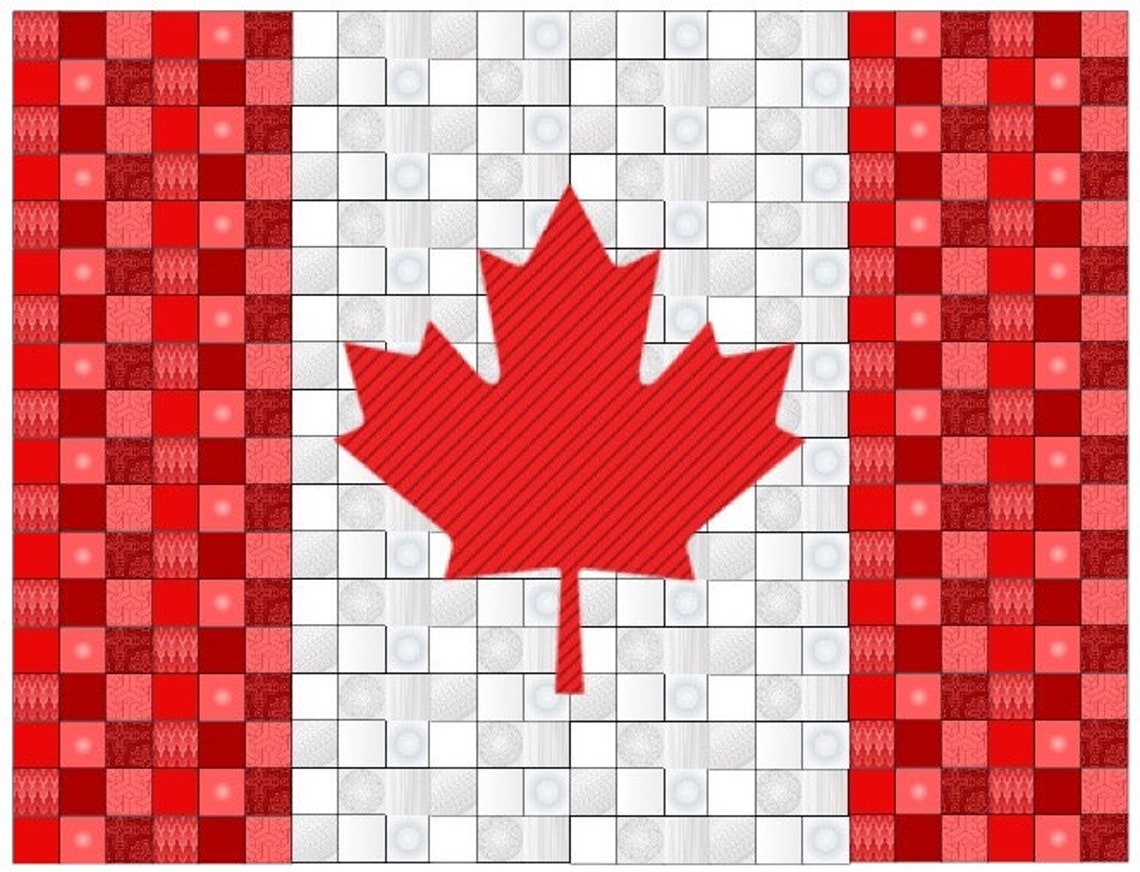 Canada Flag Throw Quilt PDF Pattern - Canada Quilt Pattern, Gift for ...