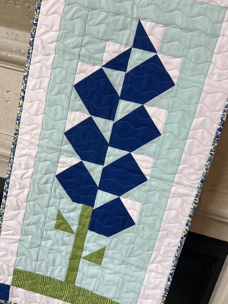 Texas Bluebonnet Block Wall Hanging Quilt Pdf Pattern Bluebonnet