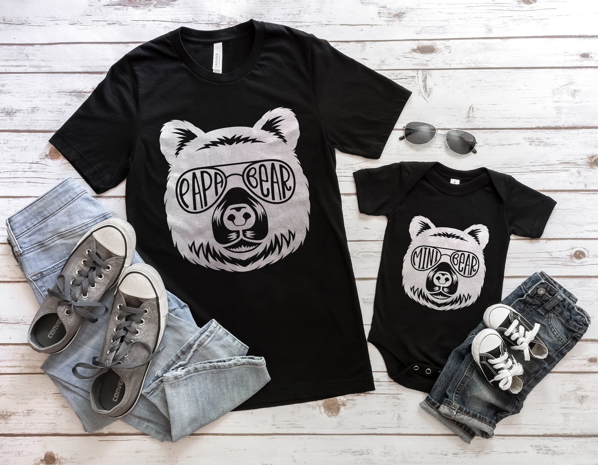 Papa Bear and Mini Bear SVG Bundle Dad SVG Files for Cricut - Etsy