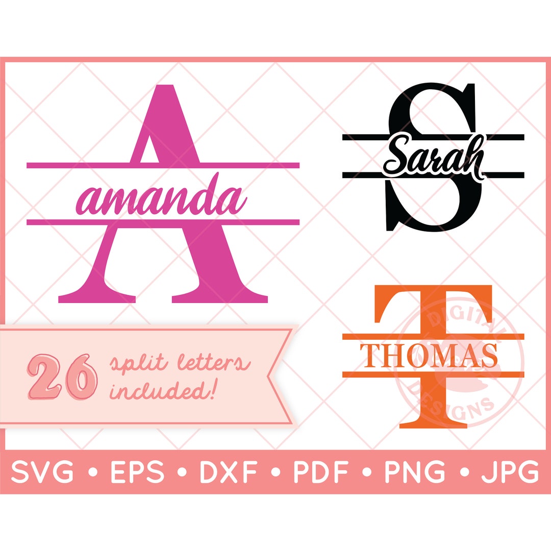 Split Monogram Alphabet SVG Bundle, File for Cricut, Instant Download ...