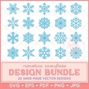 Snowflake SVG Bundle Winter SVG Holiday Clipart File for - Etsy