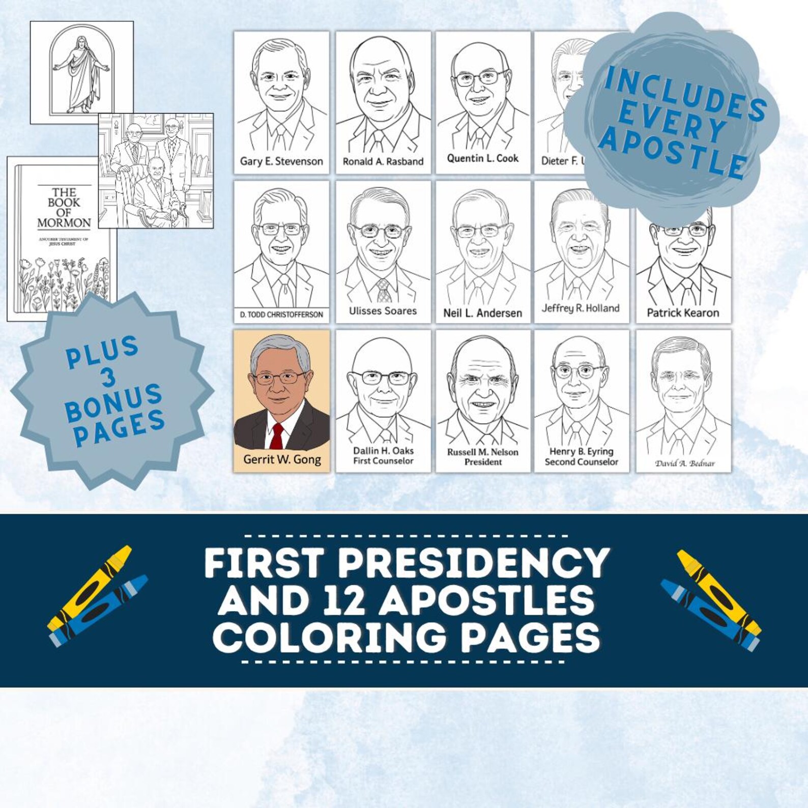 12 Apostles Coloring Pages | First Presidency, Book of Mormon, LDS ...