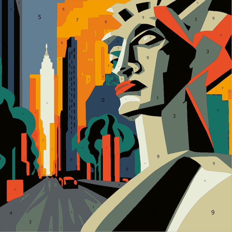 NEW YORK CITY Inspired by Pablo Picasso Paint by Numbers for - Etsy