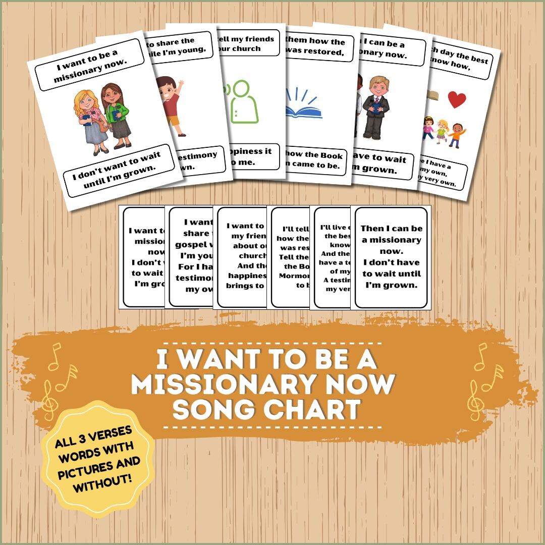 I Want to Be A Missionary Now Song Chart | LDS Primary Singing Time ...