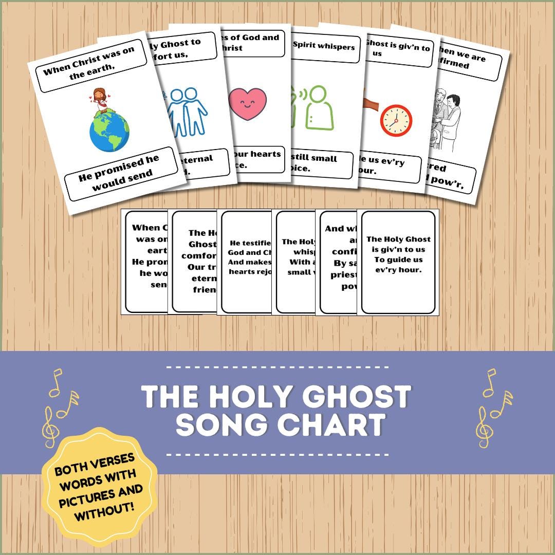 The Holy Ghost Song Chart | LDS Primary Singing Time | Primary Program ...