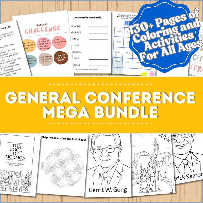 General Conference Mega Activity Bundle | 130+ Activity and Coloring ...