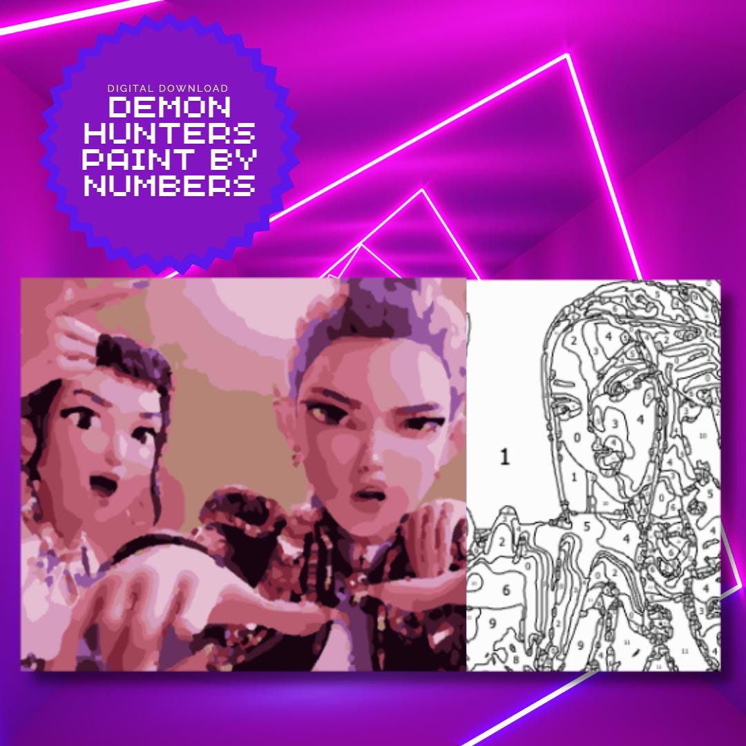 K-pop Demon Hunters Paint by Number | Birthday or Watch Party Activity ...