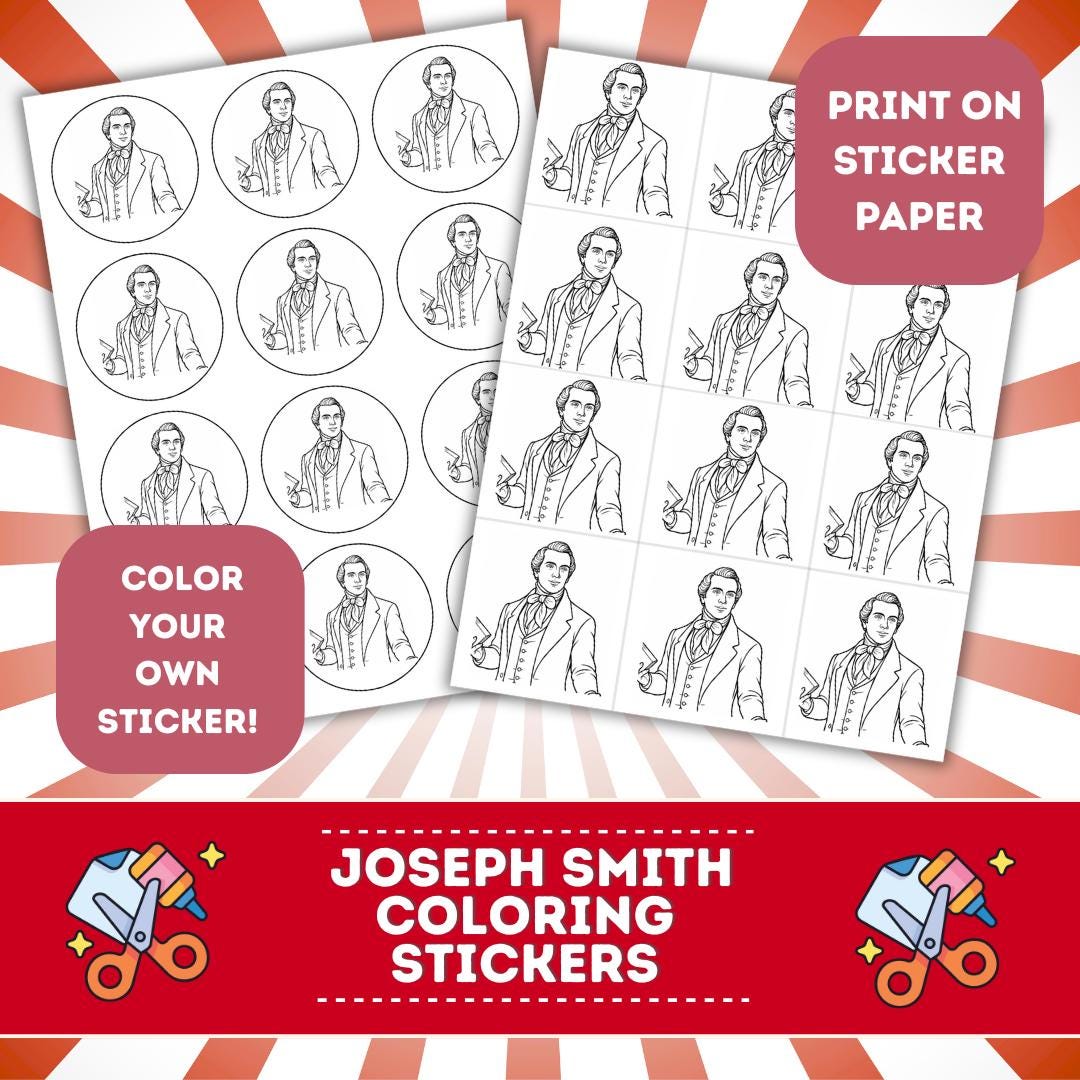 Joseph Smith Stickers | Color Your Own Sticker | Great for Primary ...