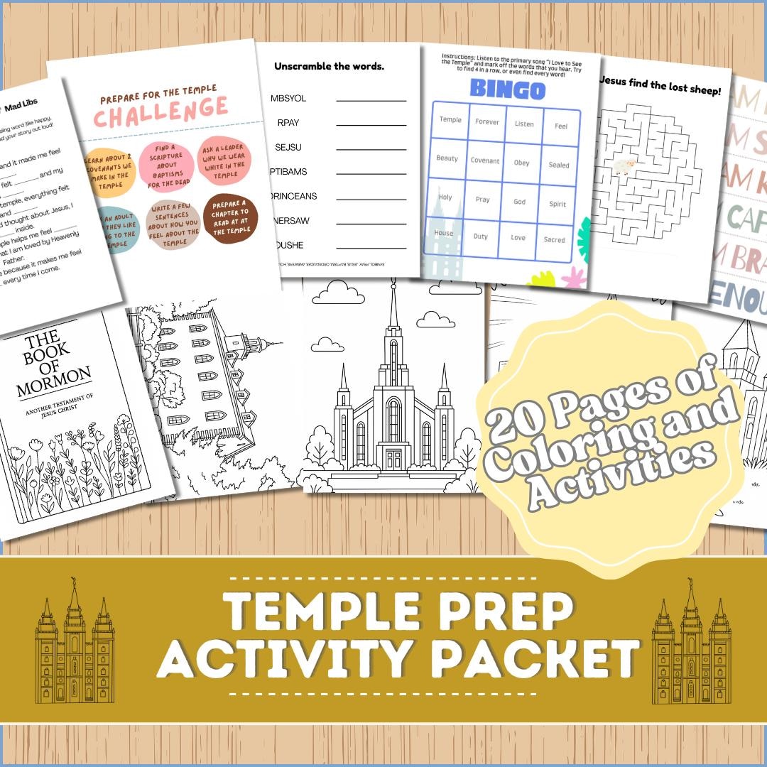Temple Prep Activity Packet for Kids and Teens | 2025 | Maze, Word ...