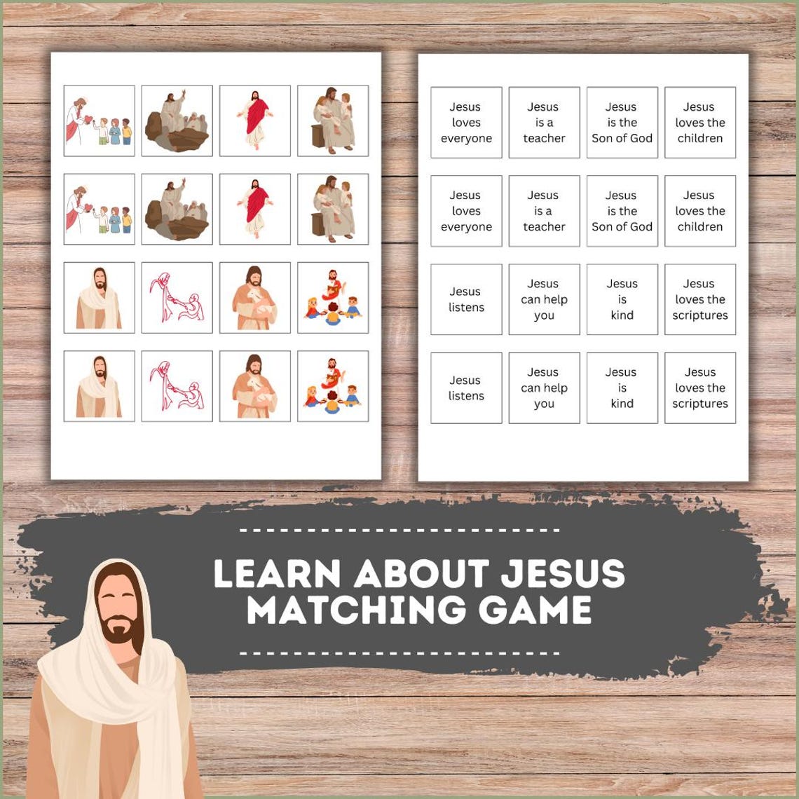 Jesus Matching Game | LDS Christian Memory Activity | Great for Primary ...