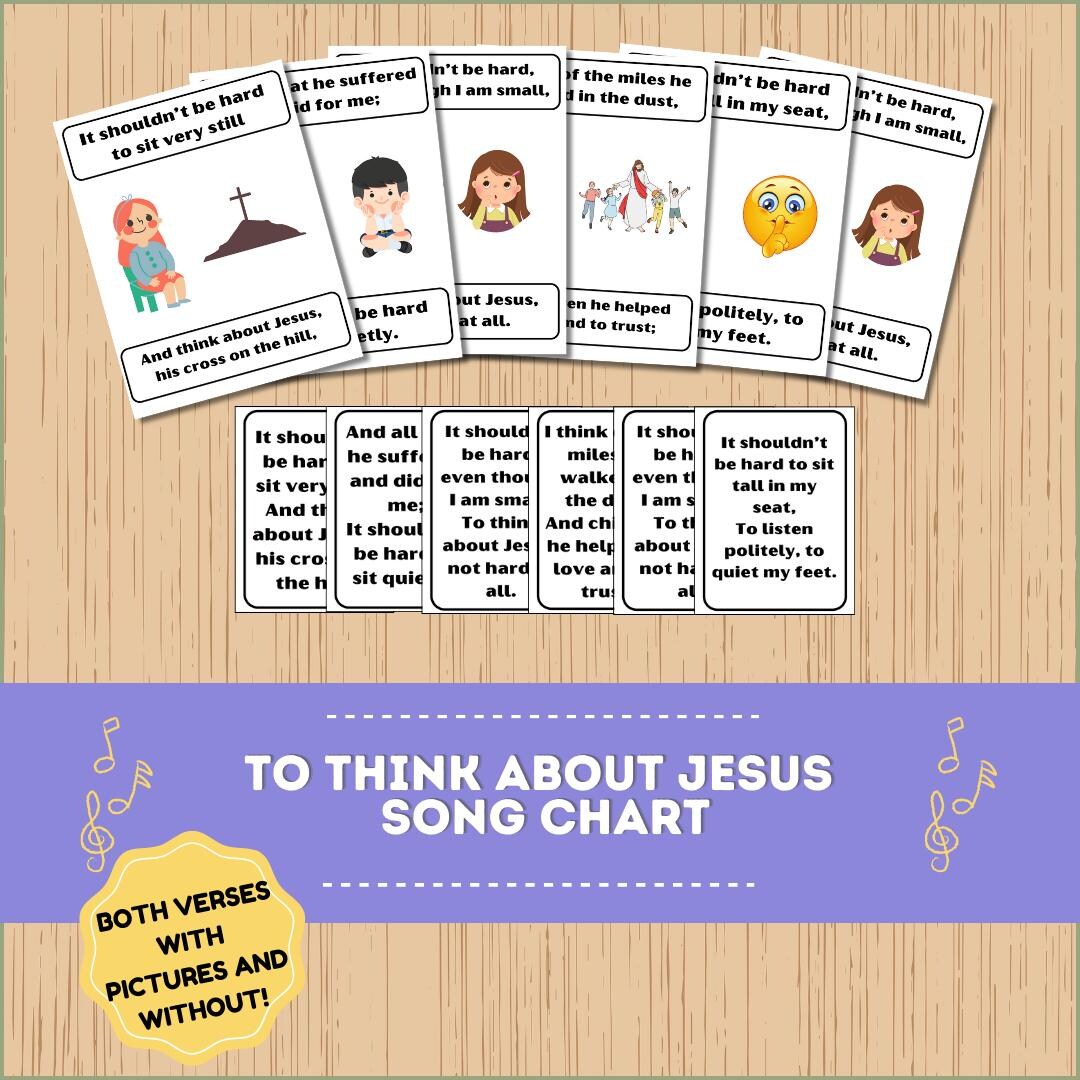 To Think About Jesus Song Chart | LDS Primary Singing Time | Primary ...