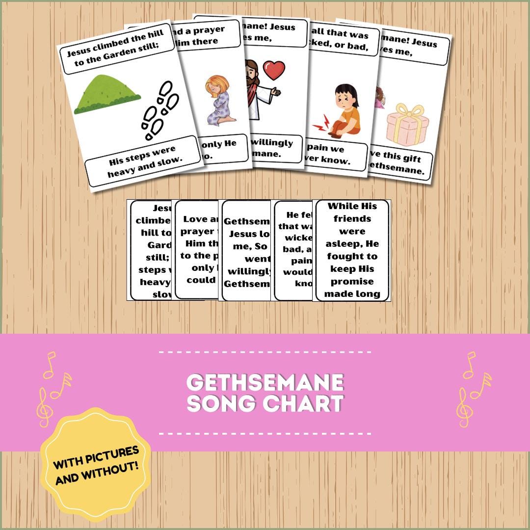 Gethsemane Song Chart | LDS Primary Singing Time | Primary Program ...