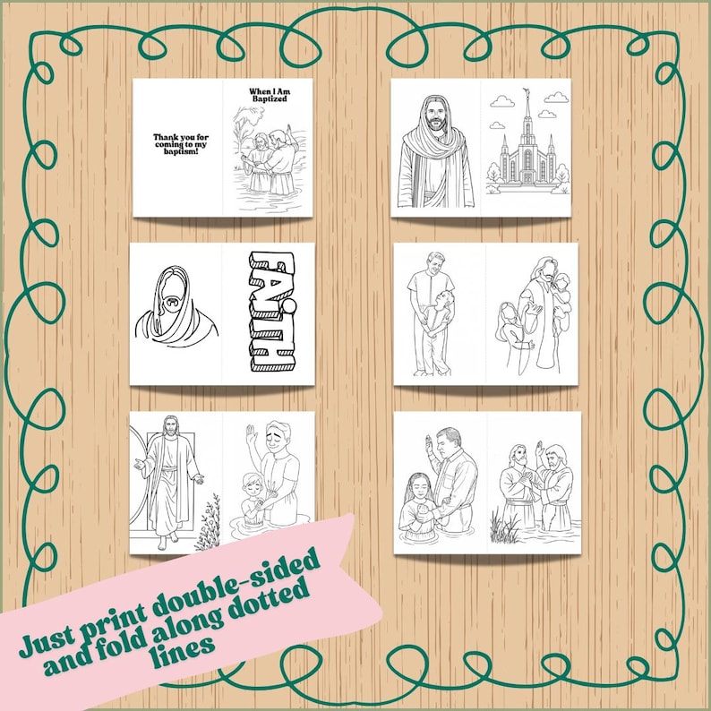 Customizable LDS Baptism Coloring Booklet | 12 Pages for Kids Adults ...