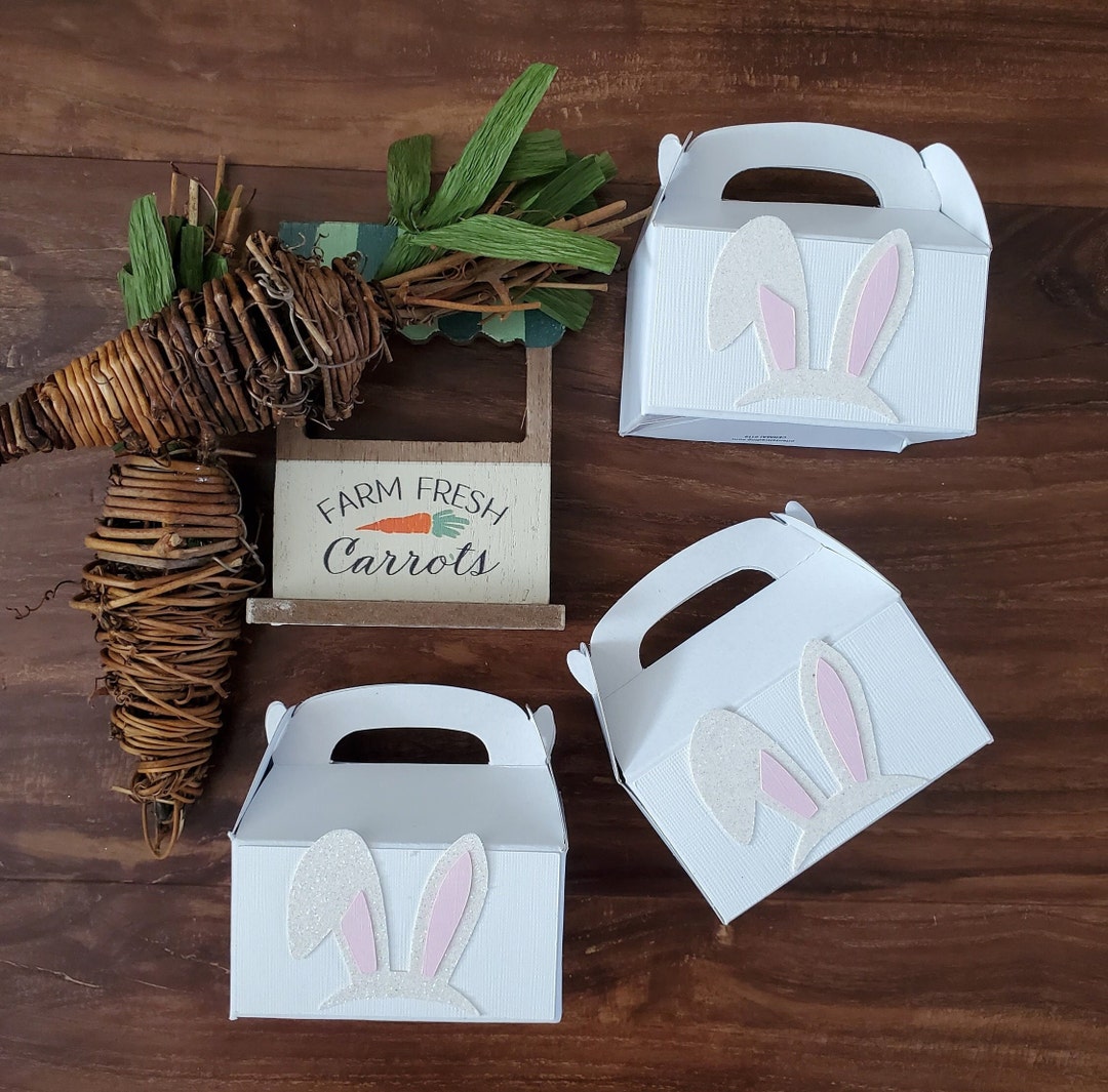 MINI Easter Treat Boxes, Easter, Easter Bunny, Bunny, Easter Eggs, Mini Gable Box, Party Favors ...