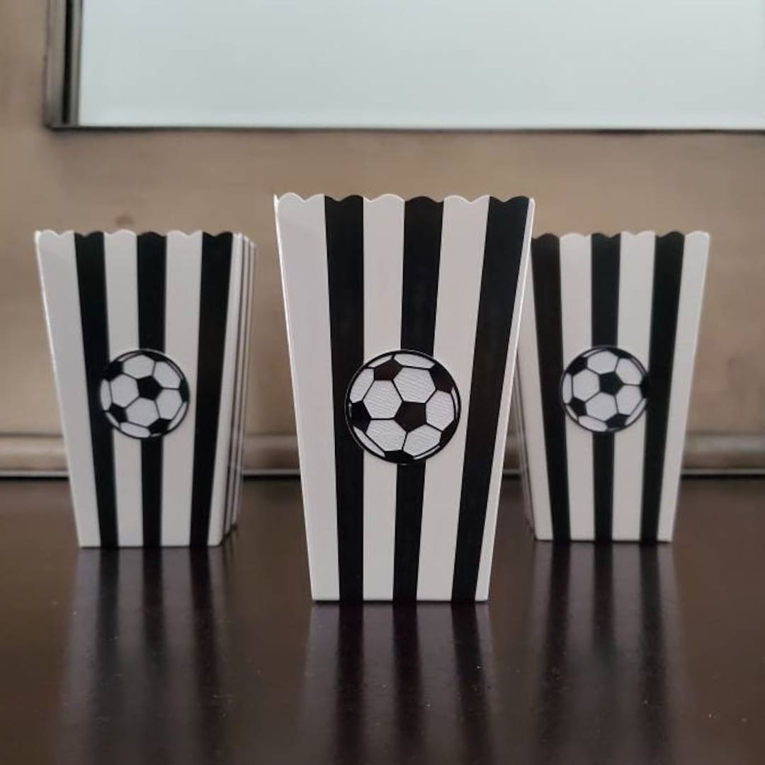 Soccer Popcorn Treat Boxes, Gift Box, Treat Box, Gable Box, Birthday ...