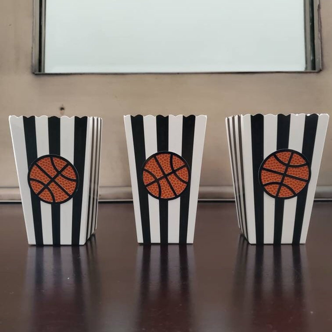 Basketball Popcorn Treat Boxes Party Favor Birthday | Etsy