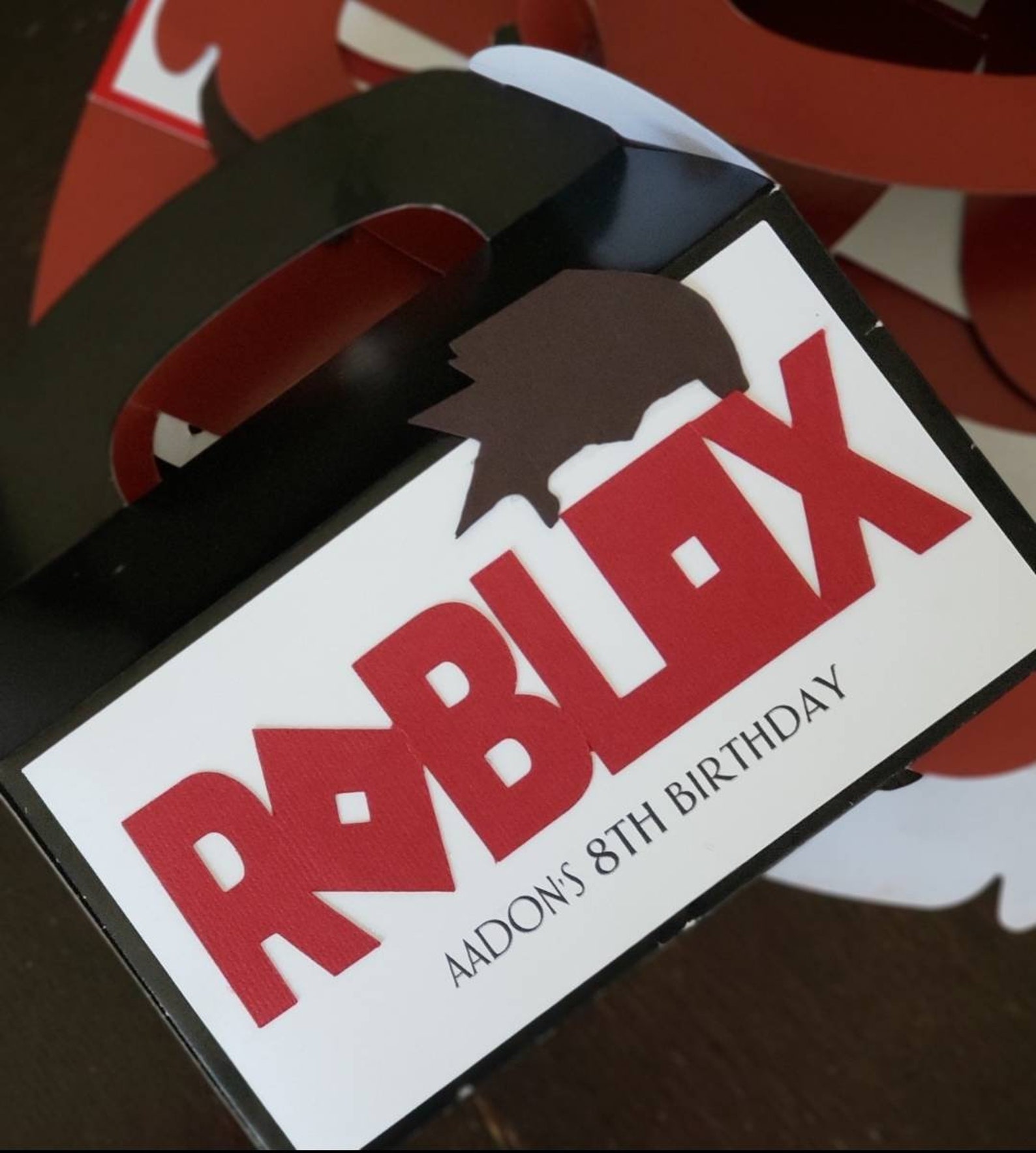 Roblox Treat Box, Roblox Party Favor, Roblox Party Decorations, Gable ...
