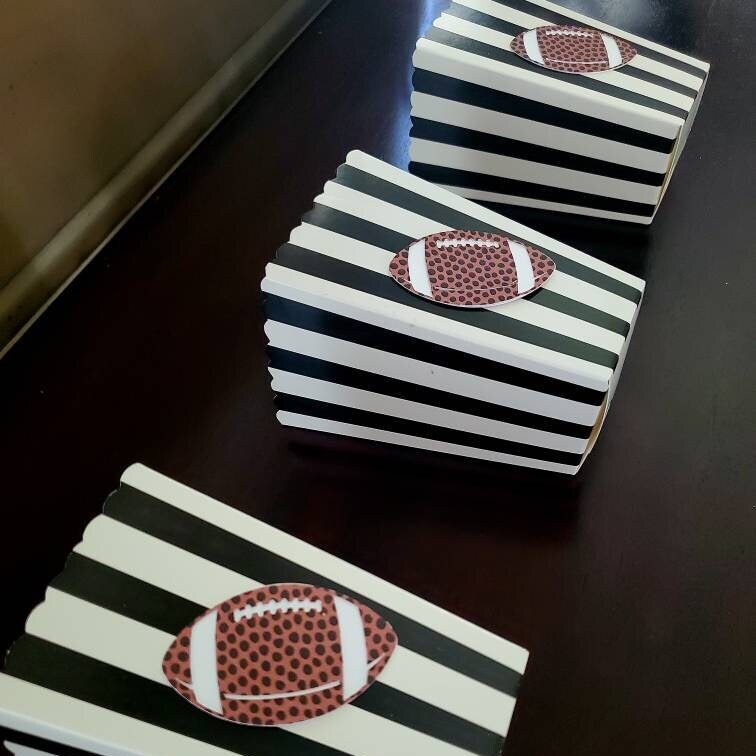 Football, Popcorn Treat Boxes, Gift Box, Treat Box, Gable Box, Birthday ...
