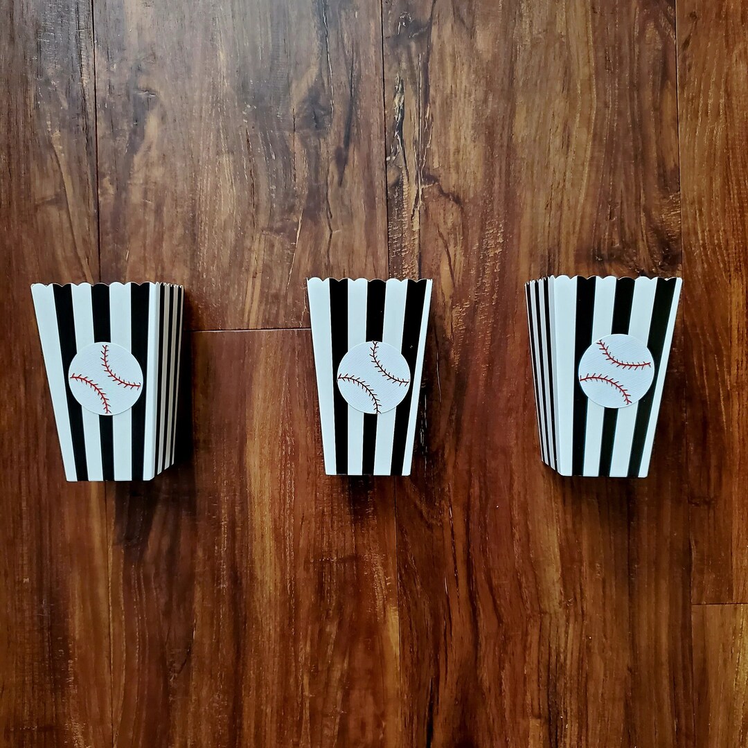 Baseball, Popcorn Treat Boxes, Gift Box, Treat Box, Gable Box, Birthday ...