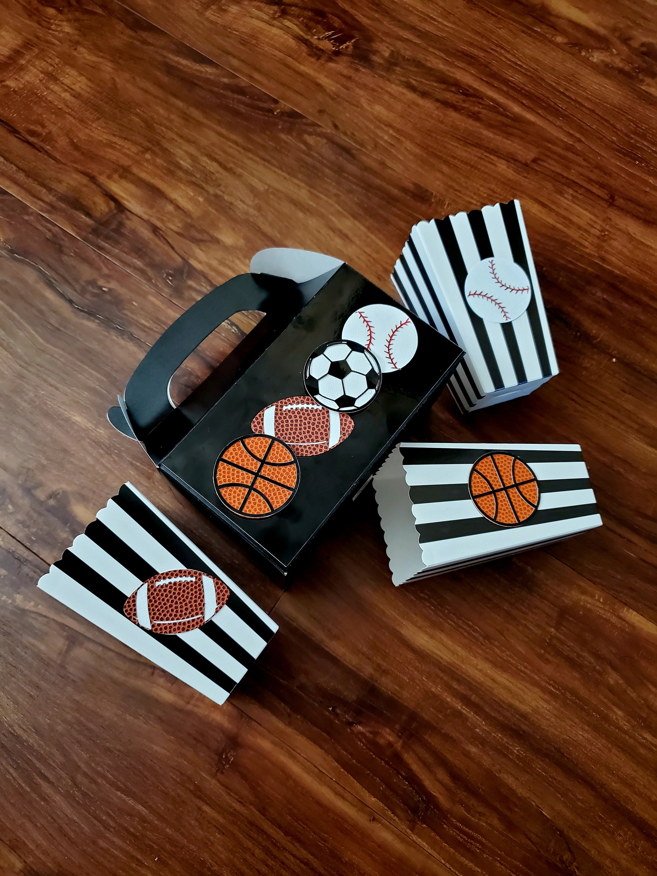 Football, Popcorn Treat Boxes, Gift Box, Treat Box, Gable Box, Birthday ...