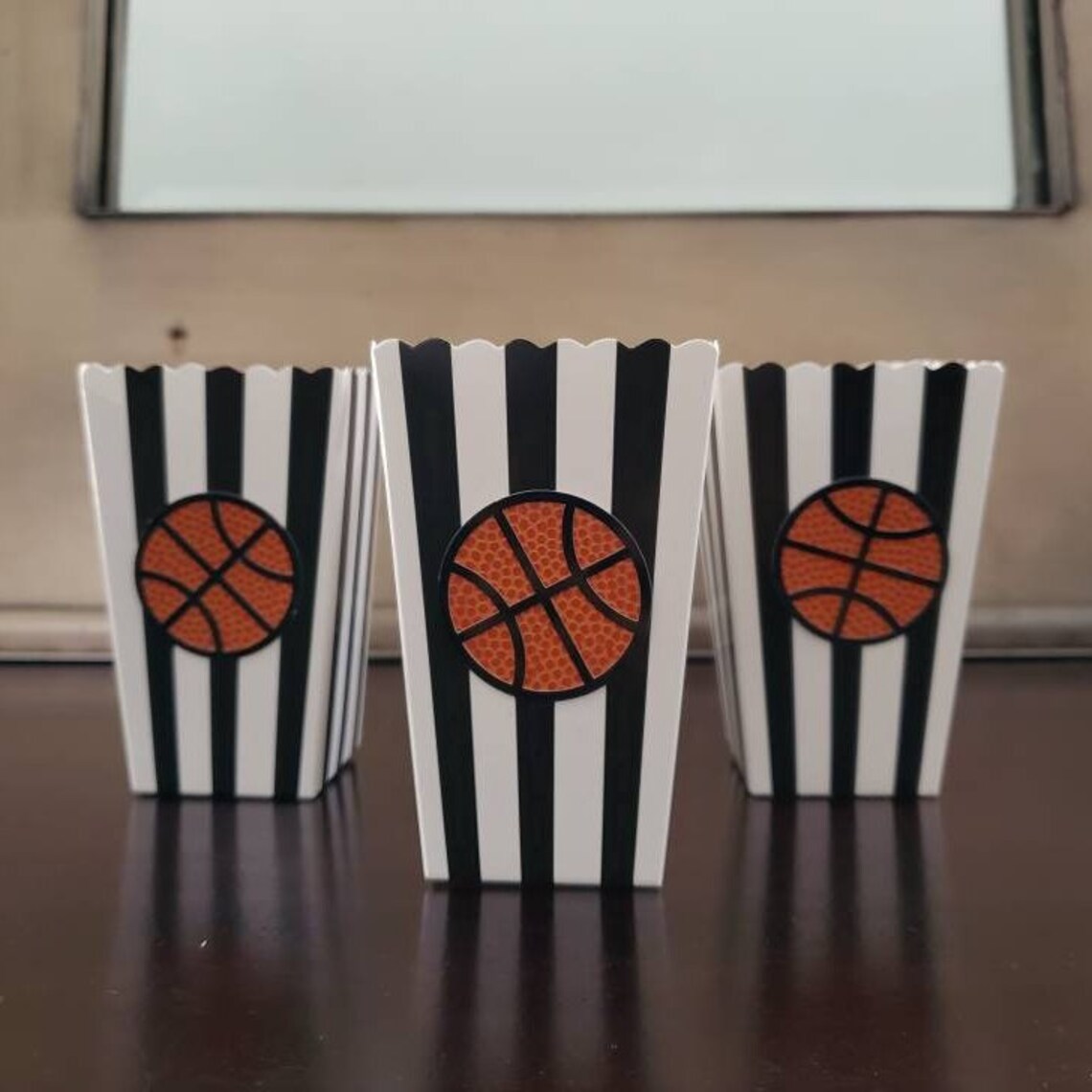 Basketball Popcorn Treat Boxes Party Favor Birthday | Etsy