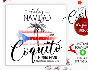Puerto Rican Coquito Bottle Sticker - Etsy
