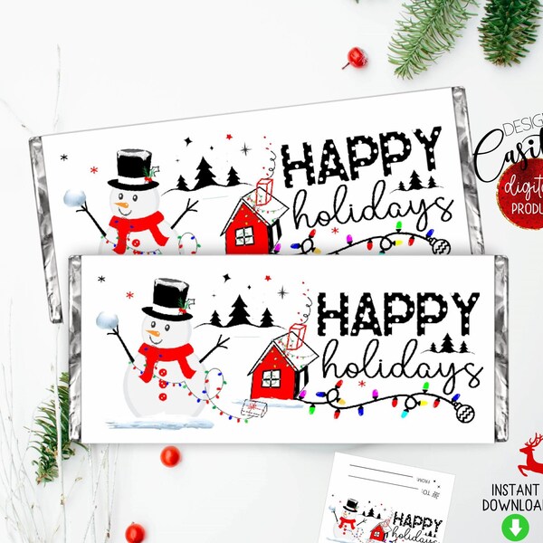 Snowman Candy Bar - Etsy