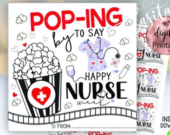 Nurse Appreciation Popcorn Printable - Etsy