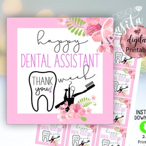 Happy Dental Assistant Week Printable Gift Tag,dentist Staff ...