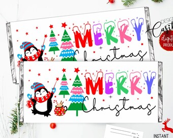 Printable Christmas Candy Bar Wrappers DIY Holiday Wrappers - Etsy