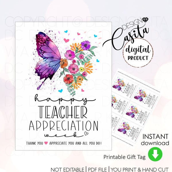 Butterfly Teacher Appreciation Card - Etsy