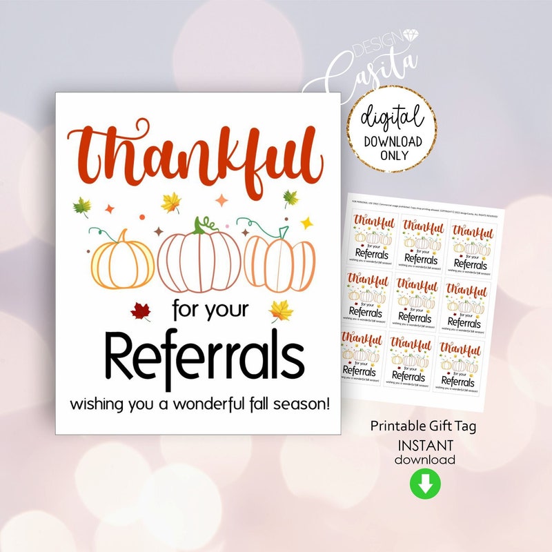 Thankful for Your Referrals - Etsy