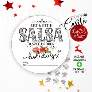 Salsa Printable Gift Tag Label Circle 2.5 for Mason Jar Canning ...
