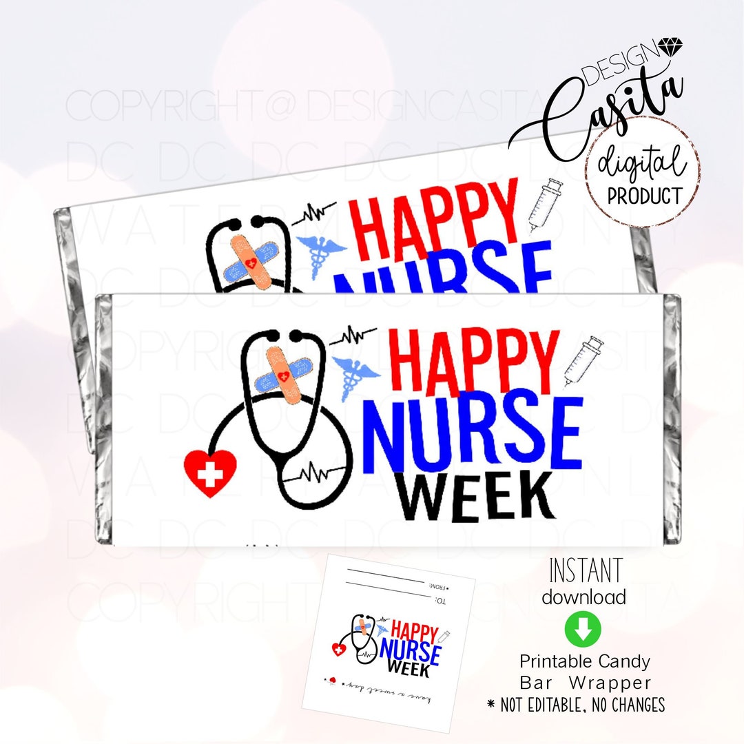Nurse Week Printable Candy Bar Wrapper,rn Thank You,medical Staff Gift ...