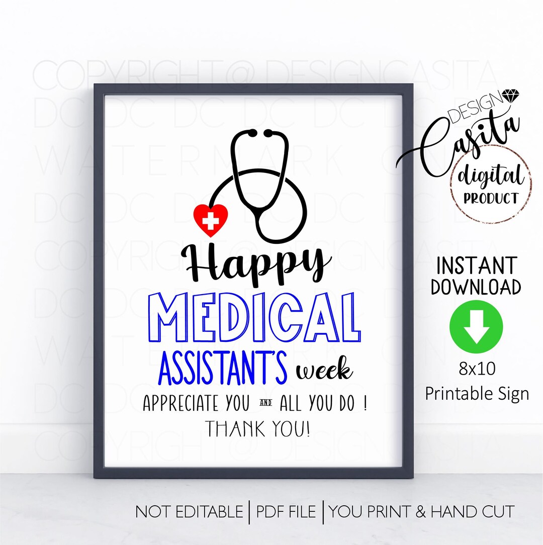 Medical Assistant Week Printable 8x10 Party Sign,certified Medical ...
