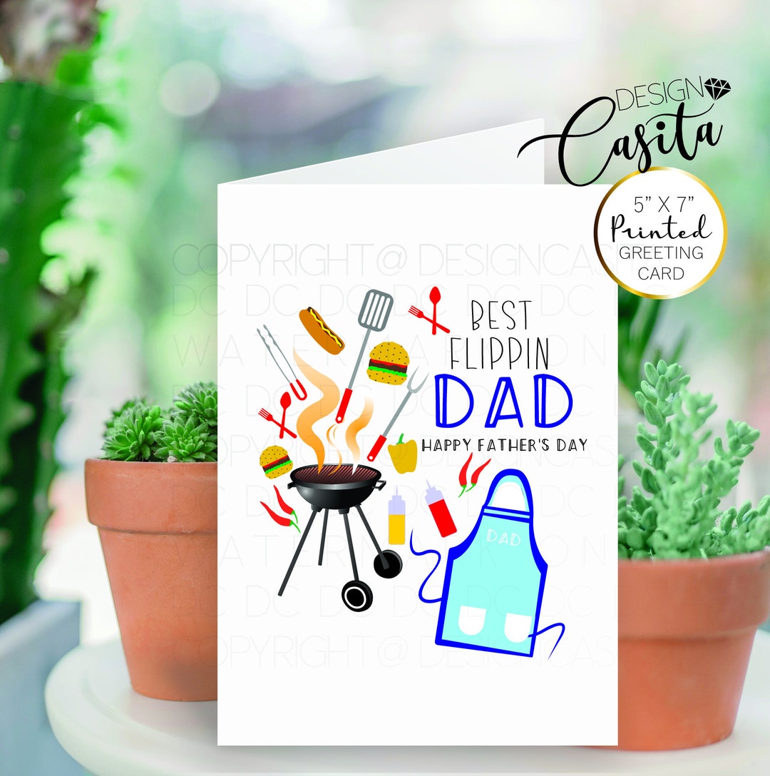 Best Flippin Dad Happy Father's Day Printed Physical 5x7 Folded ...