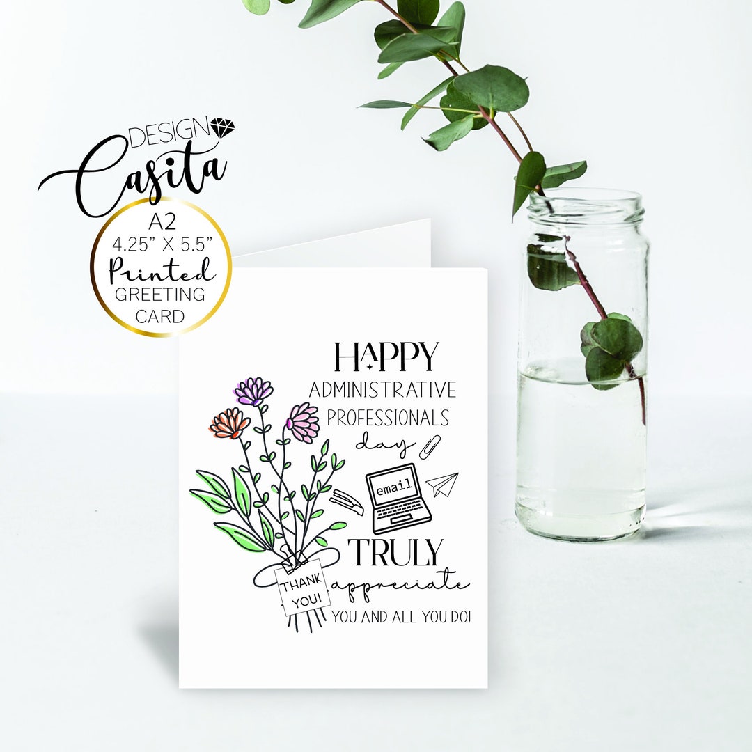 Happy Administrative Professionals Day Printed Physical A2 Folded ...