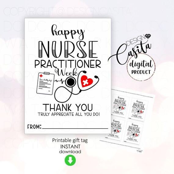 Nurse Practitioner Week Printable Favor Gift Tag - Etsy