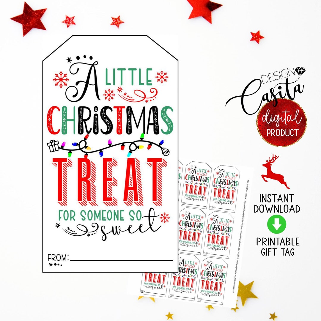 Christmas Treat for Someone so Sweet Printable Gift Tag,sweet Holiday ...