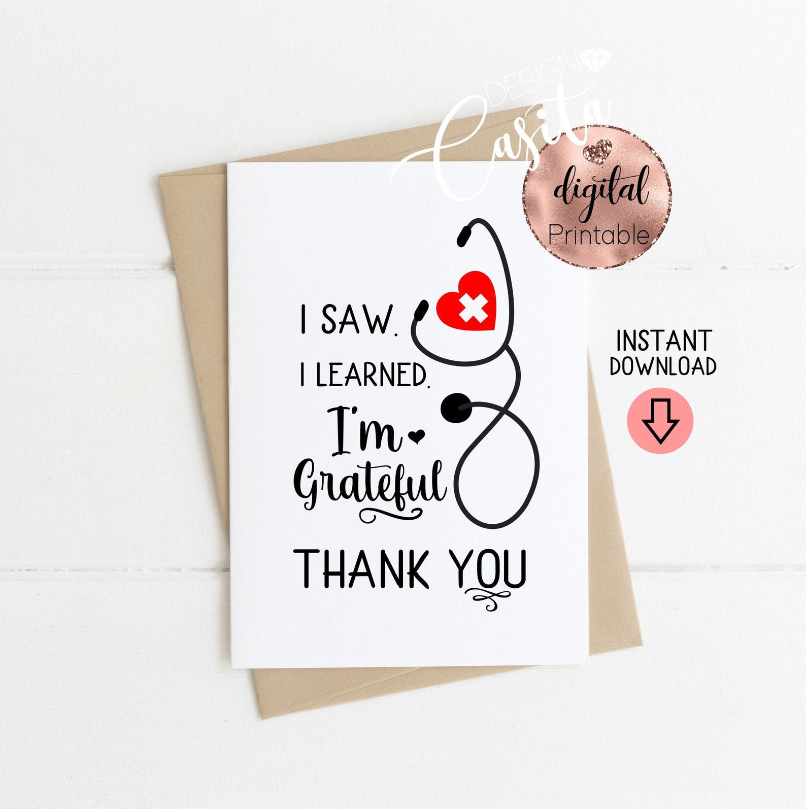 Preceptor Clinical Instructor Printable 5x7 Folded Greeting | Etsy