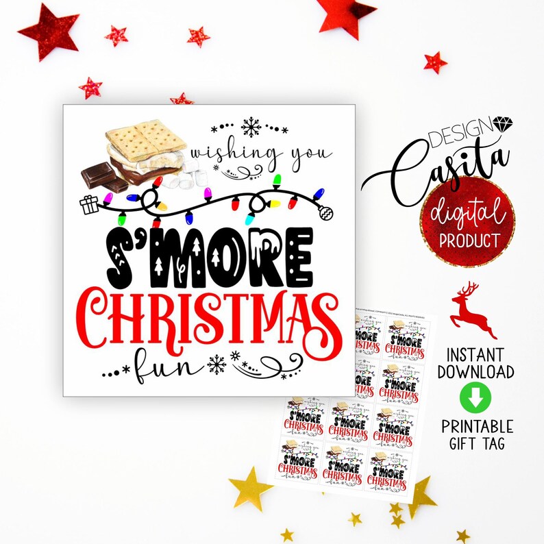 Smore Christmas Printable Gift Tags'mores Kit Tagsweet - Etsy
