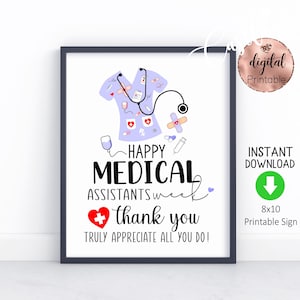 Medical Assistant Week Printable 8x10 Party Sign,certified Medical ...
