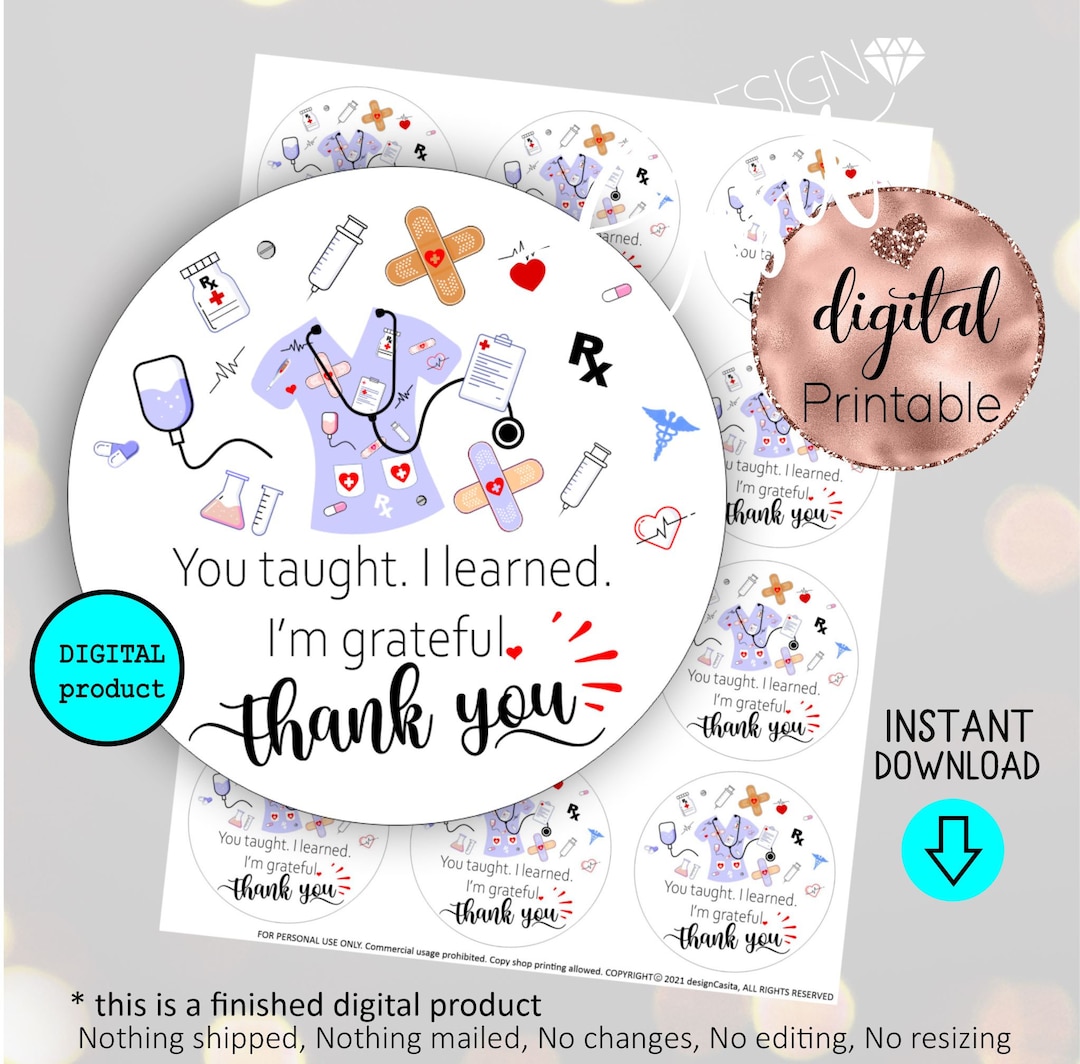 Preceptor Clinical Instructor Printable Round Tag 2.5,cookie Medical ...