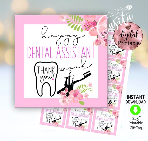 Happy Dental Assistant Week Printable Gift Tagdentist Staff | Etsy